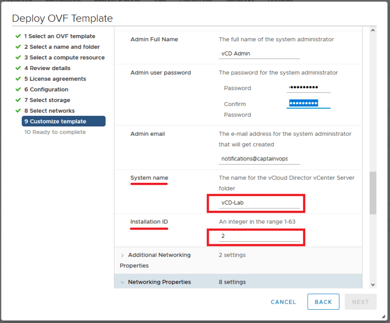 Deploying Additional vCloud Director v10 Appliances for Database High Availability Configuration ...