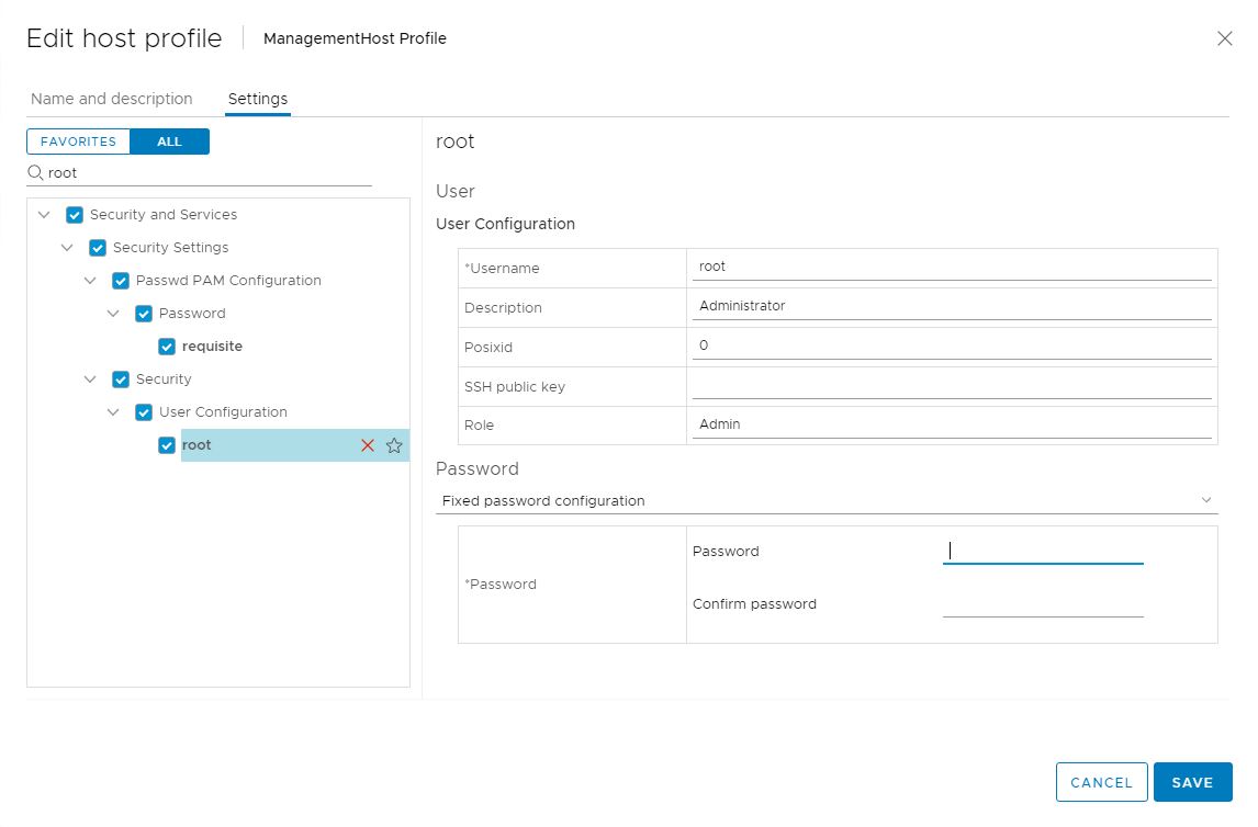Update Multiple 6.7 ESXi Hosts Root Password Via Host Profile ...