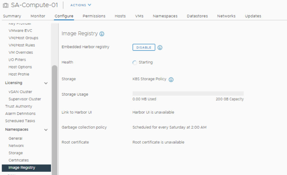 vSphere with Tanzu on VMware Cloud Foundation – Enable Embedded Harbor ...