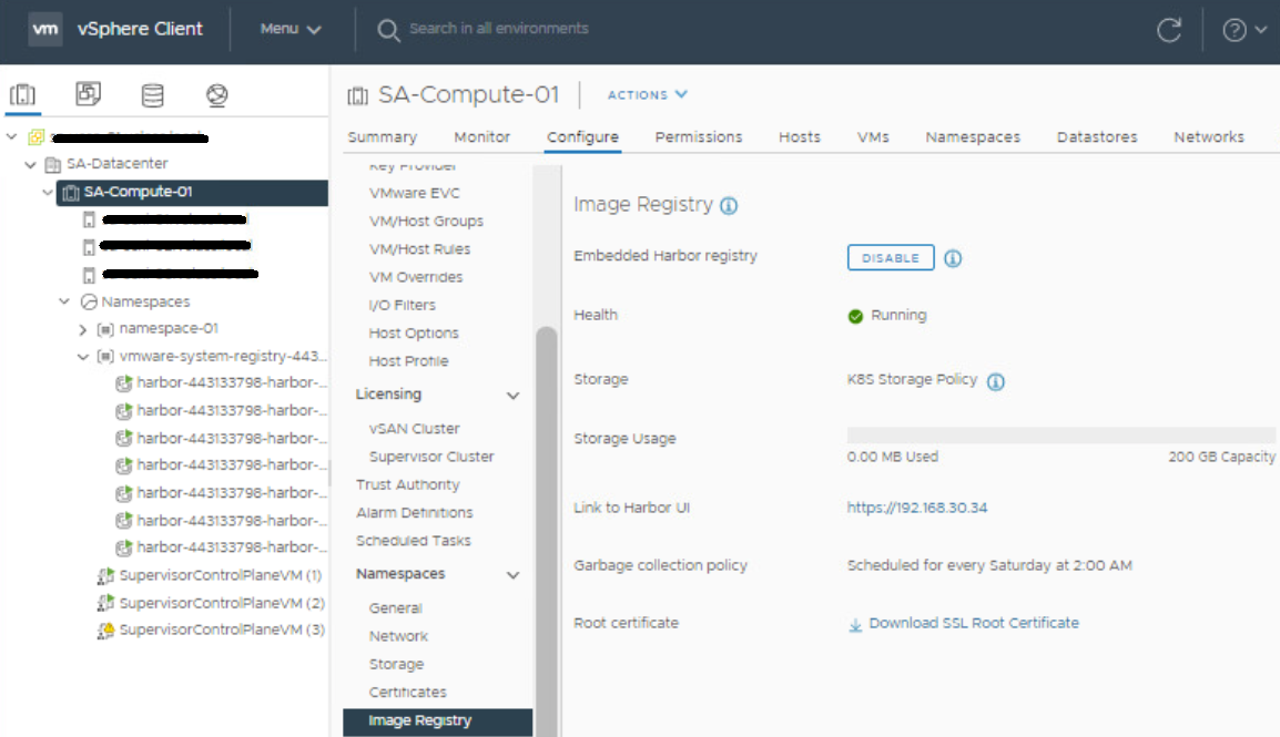 vSphere with Tanzu on VMware Cloud Foundation – Enable Embedded Harbor ...