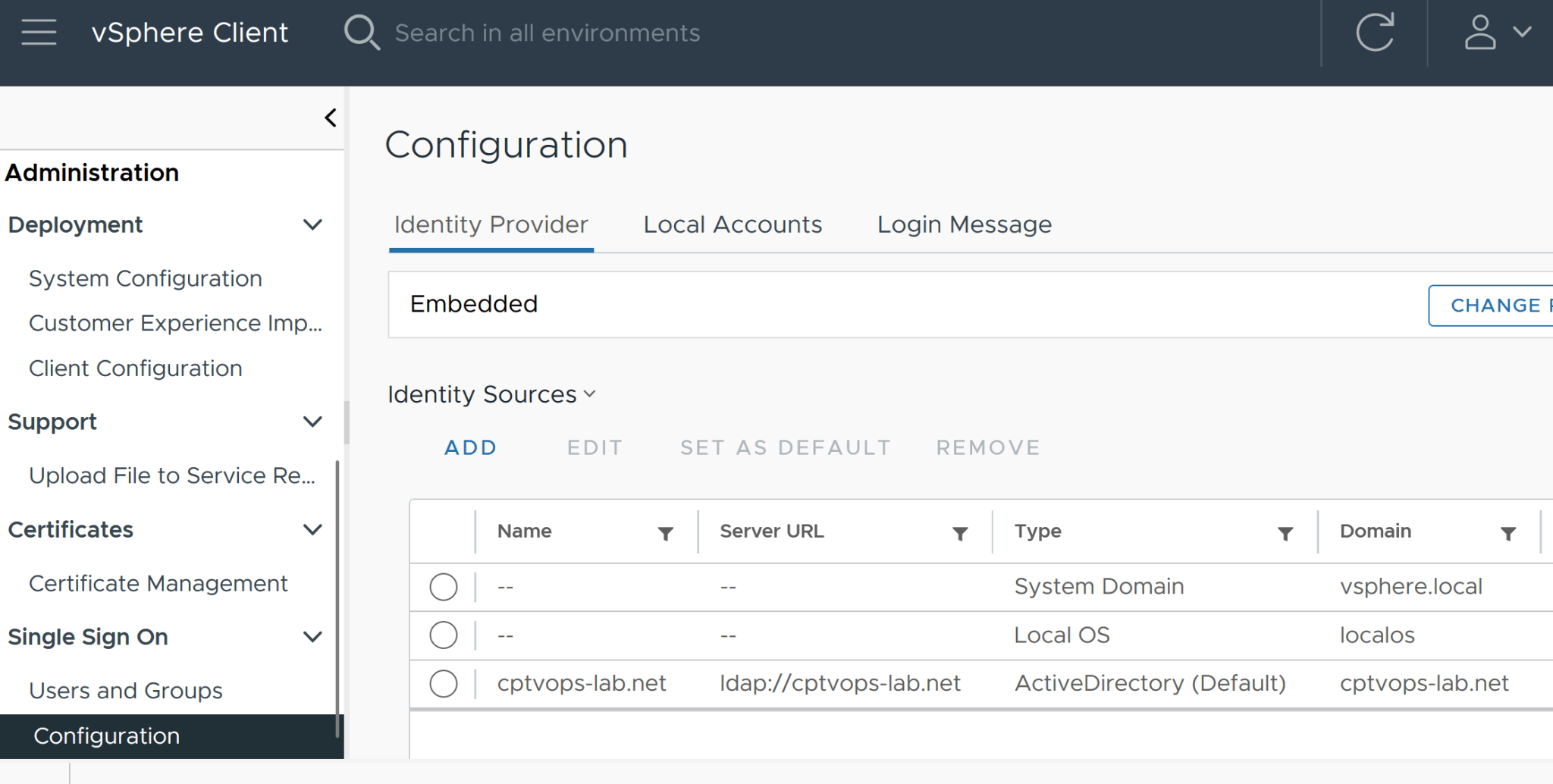 VMware Cloud Foundation: SDDC Manager Day 1 Configurations: Identity ...