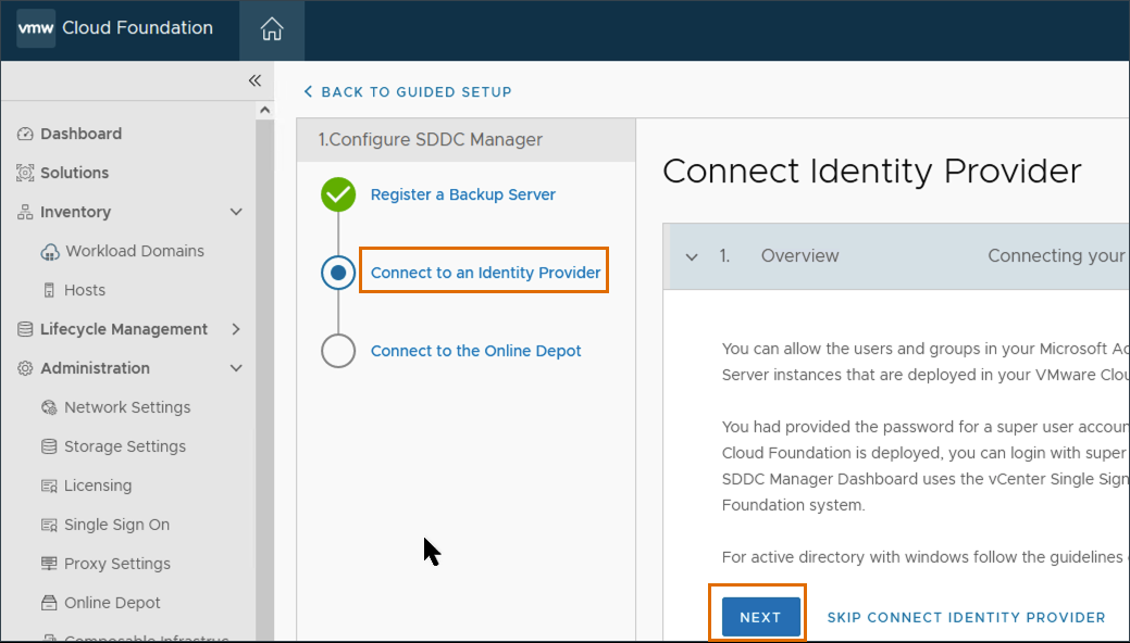 VMware Cloud Foundation: SDDC Manager Day 1 Configurations: Identity ...