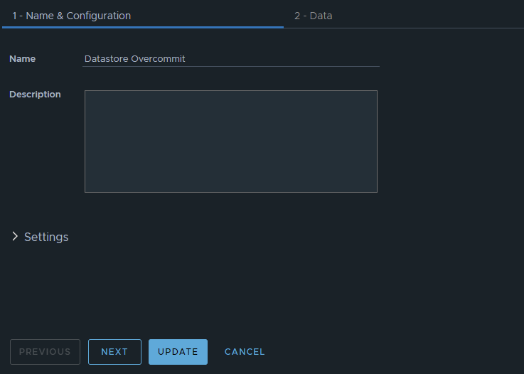 Aria Operations Report Tracking Datastore Over-commitment. – CaptainvOPS