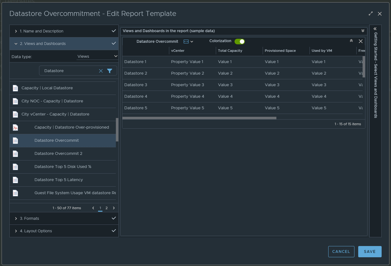Aria Operations Report Tracking Datastore Over-commitment. – CaptainvOPS