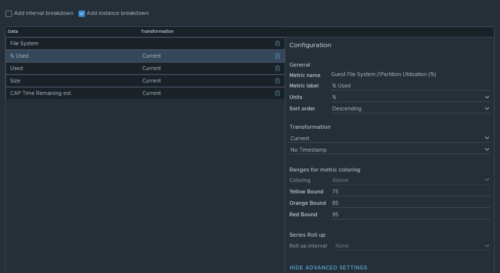 Aria Operations Dashboard: VM Guest File System Usage – CaptainvOPS